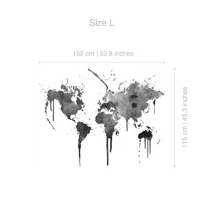 Watercolor World Map Sticker - guipp-decor.com