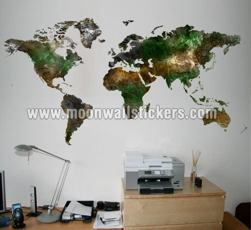 Satellite World Map Sticker - guipp-decor.com