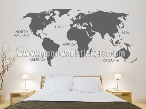 Vinyl World Map With Legends - guipp-decor.com