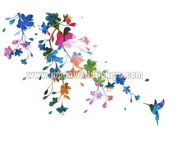 HummingBird Floral Watercolor Stickers - guipp-decor.com