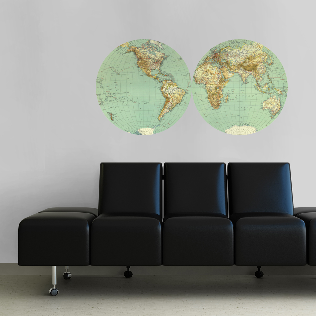 Retro Vintage World Map Sticker - guipp-decor.com