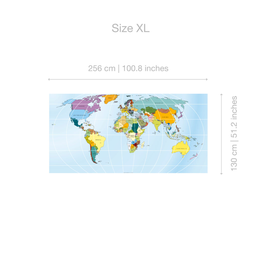 Rectangular World Map Sticker
