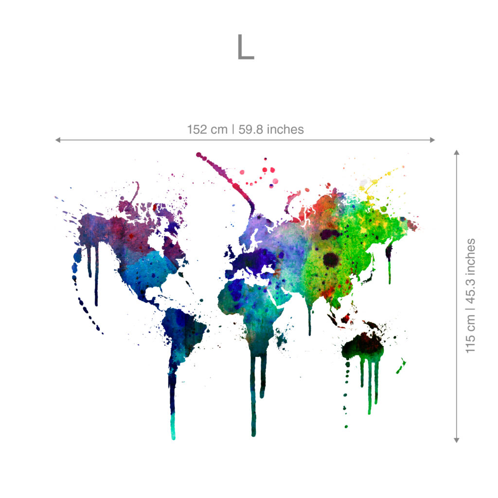 Watercolor World Map Sticker